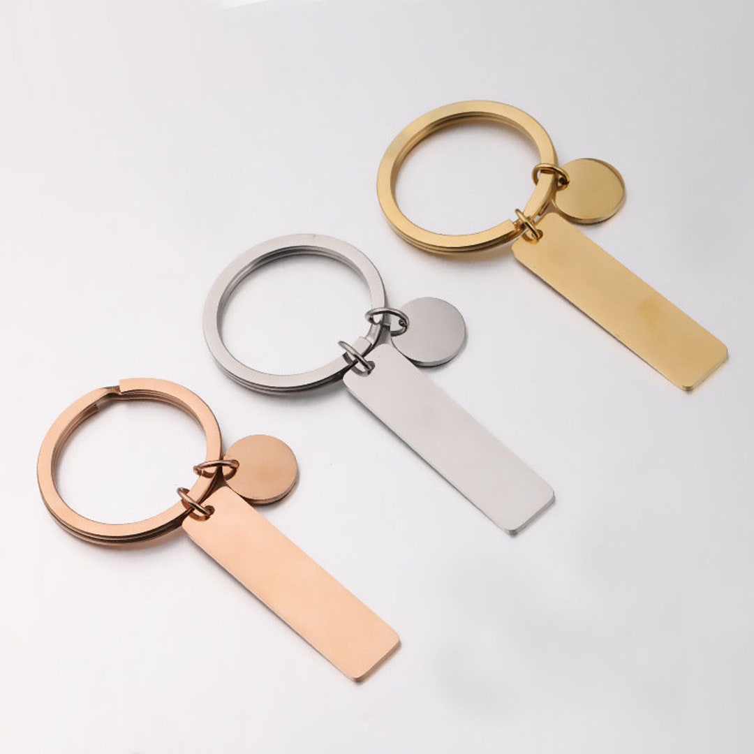 Engravable Bar Keychain Blank Stamping Discs-stainless Steel Mirror ...