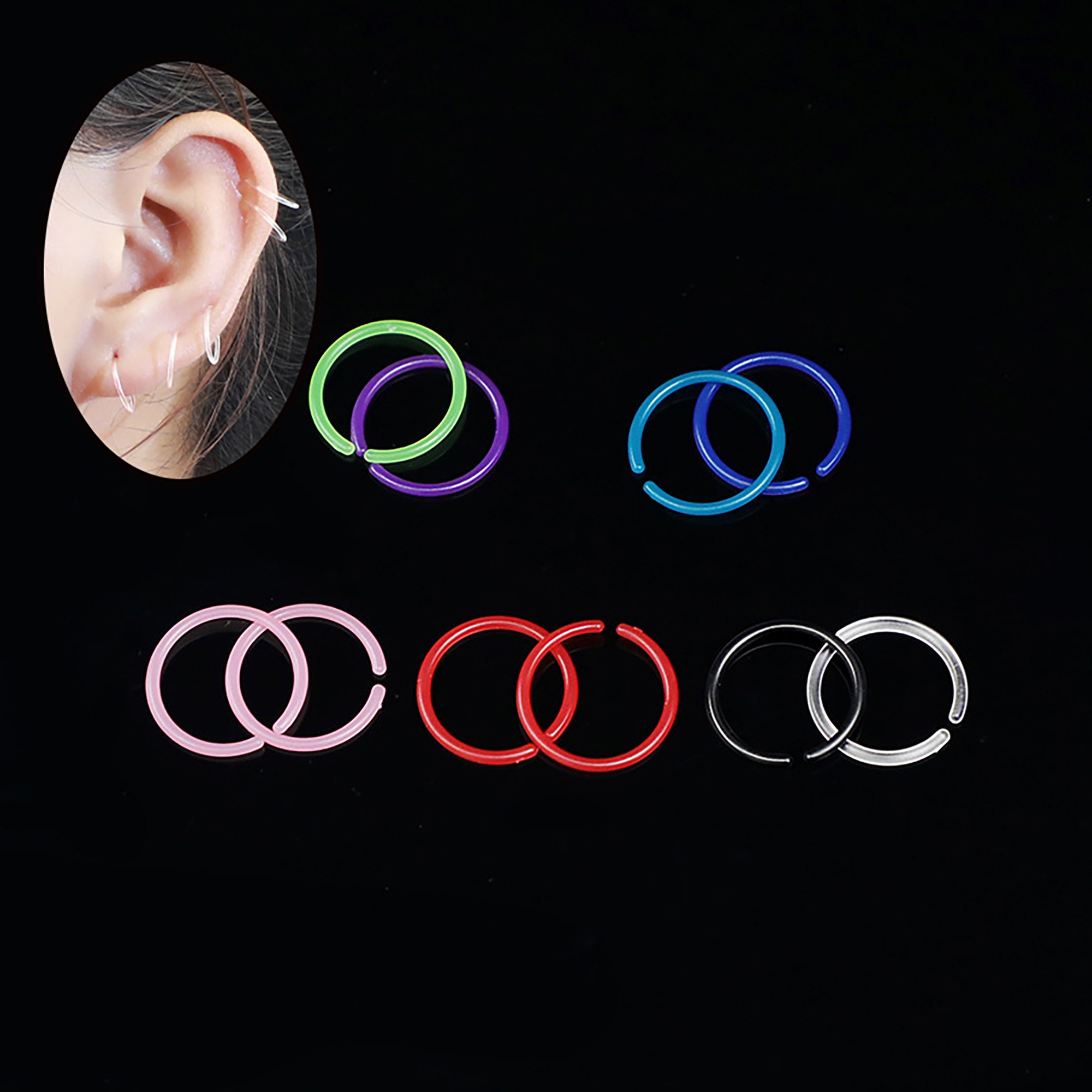 Resin Cartilage Ringclear Nose Rings Retainerclear Nose - Etsy