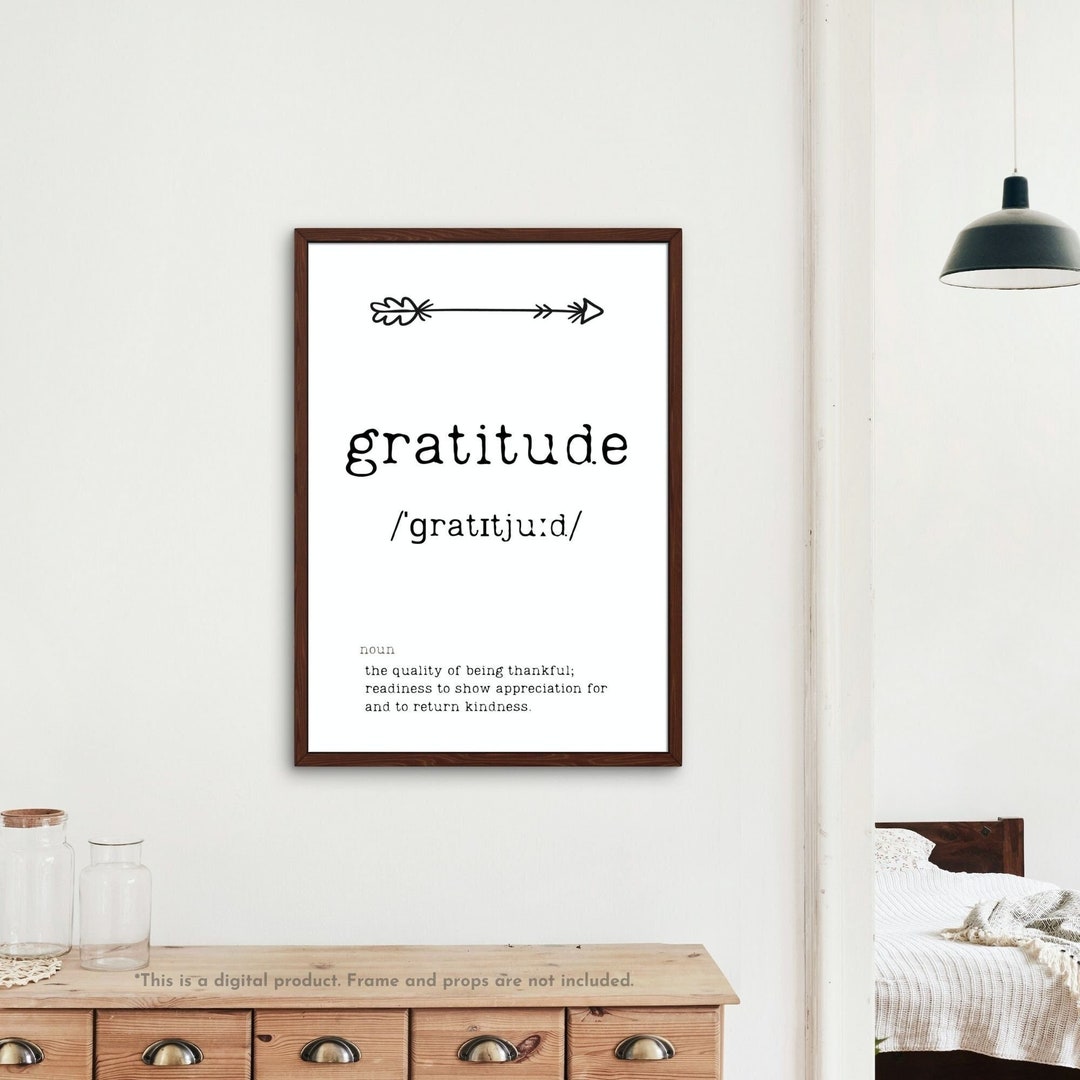Gratitude Poster, Wall Art Printable, Downloadable Print, Trendy Wall ...