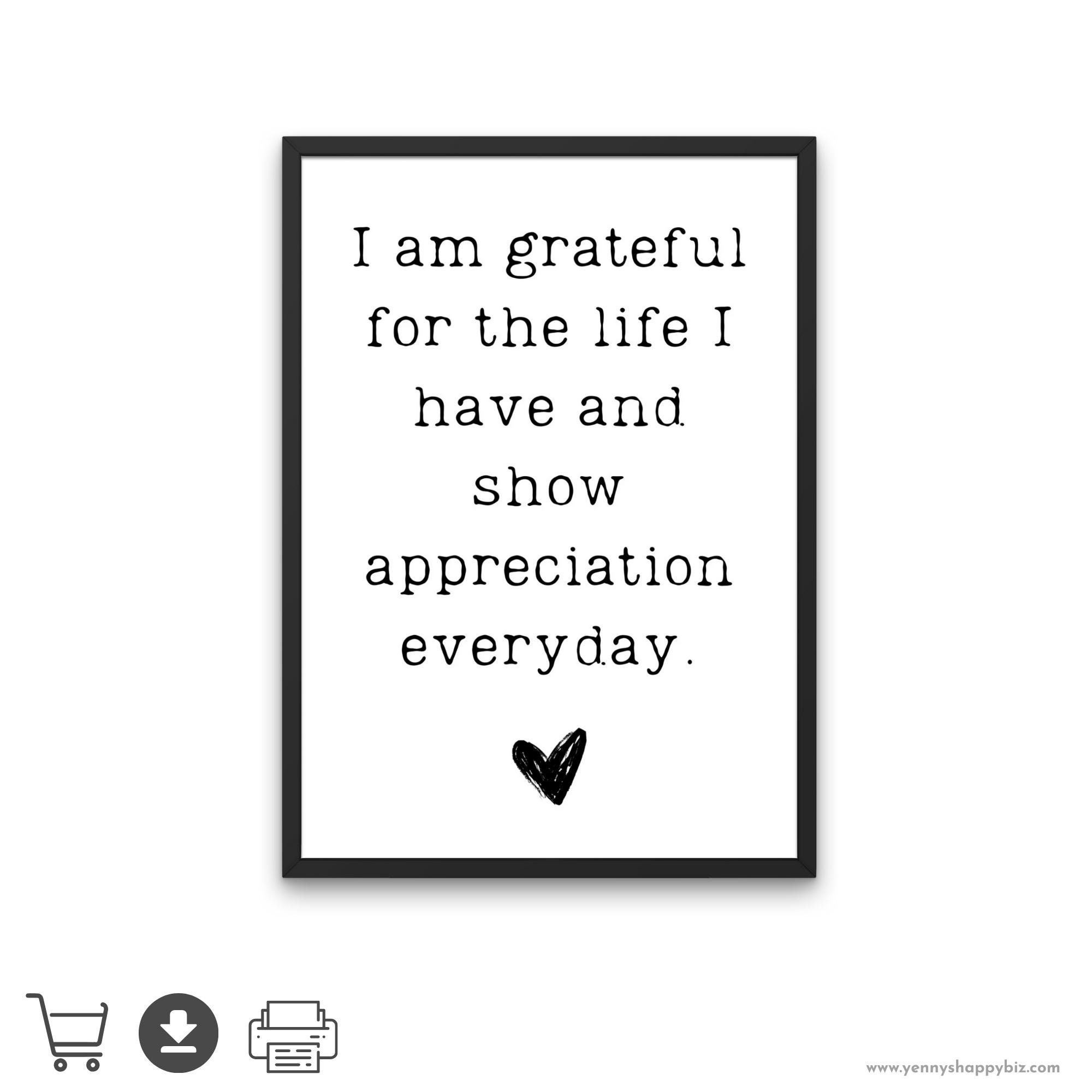 Gratitude Posteraffirmation Printable Downloadable Print - Etsy