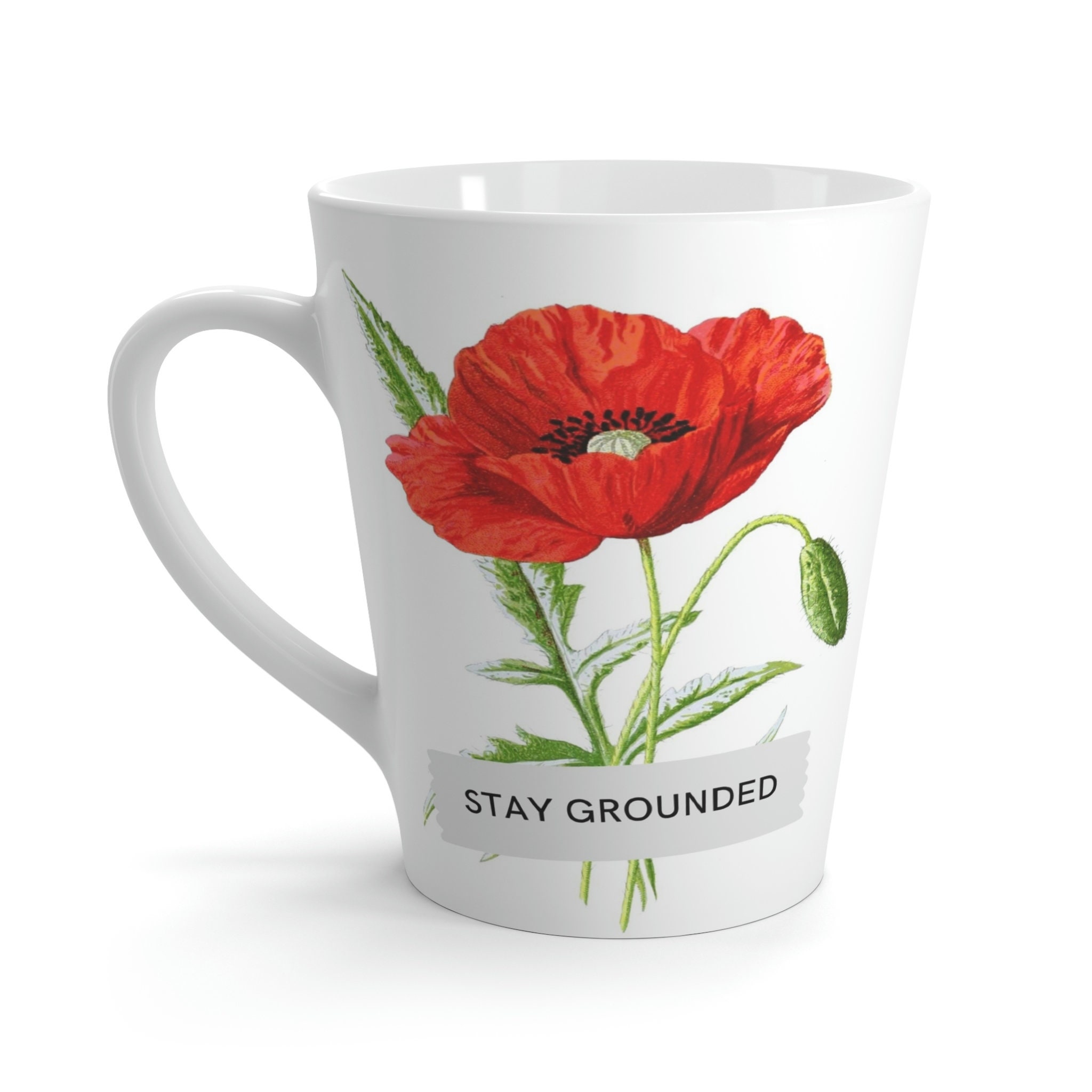 Stay Ground Red Poppy Coffee Lovers Latte Mug - Etsy