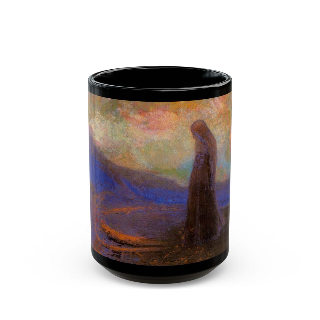 Odilon Redon - Reflection (1900) Black Mug 15oz - Etsy