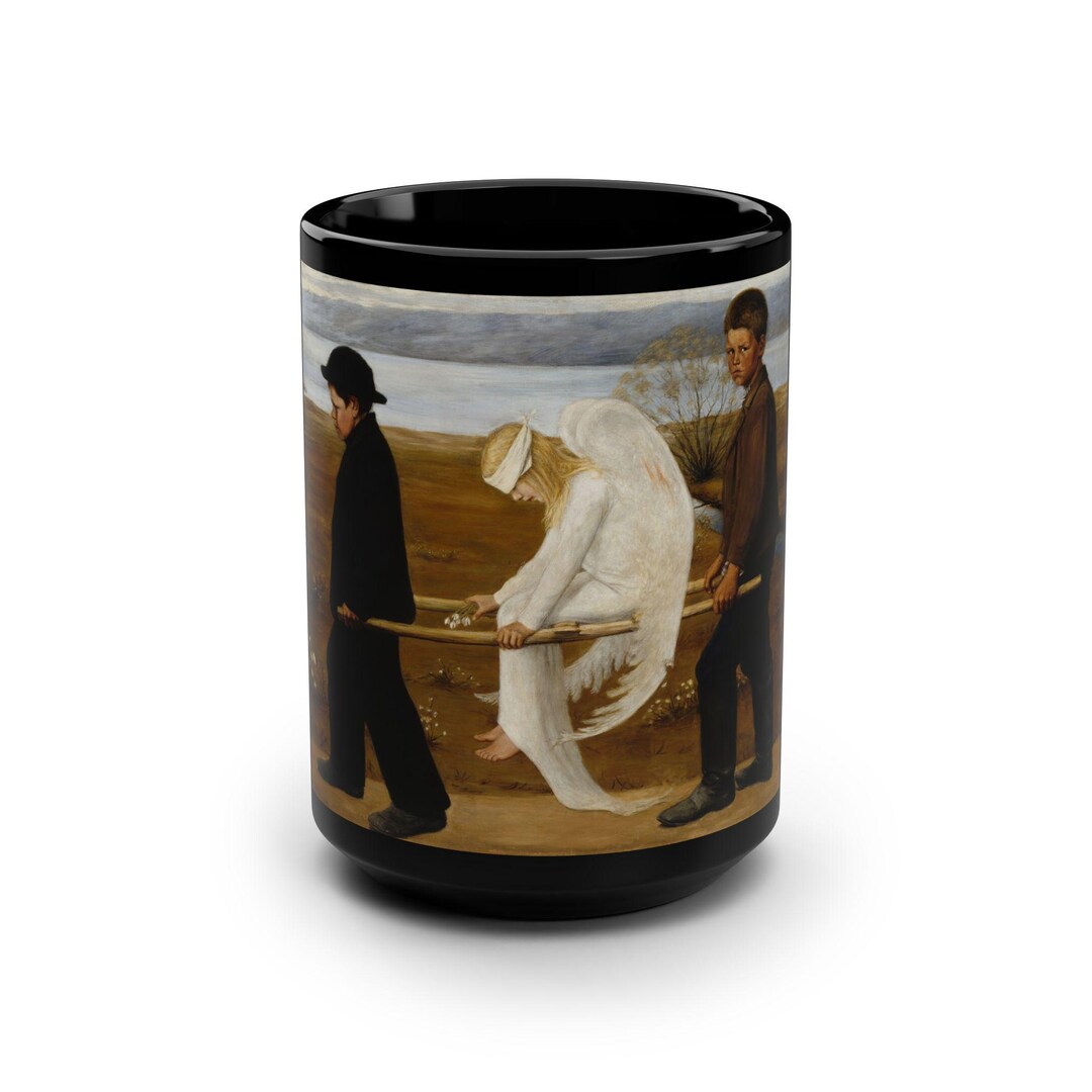 The Wounded Angel by Hugo Simberg (1903) Black Mug, 15oz - Etsy