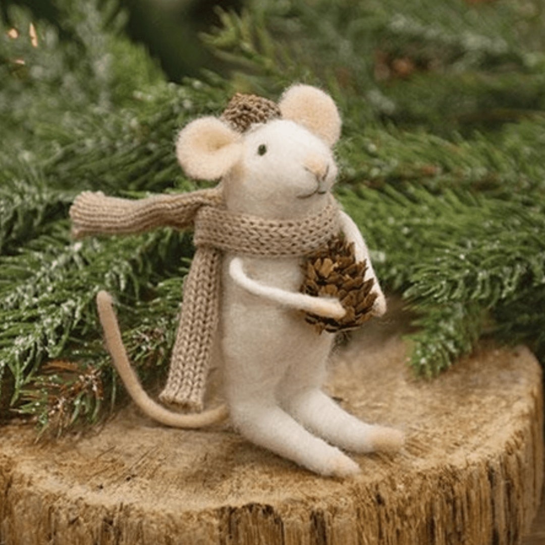 Felt Mouse, Felt Mouse Ornament, Felt Animal, Felt Ornament, Needle ...