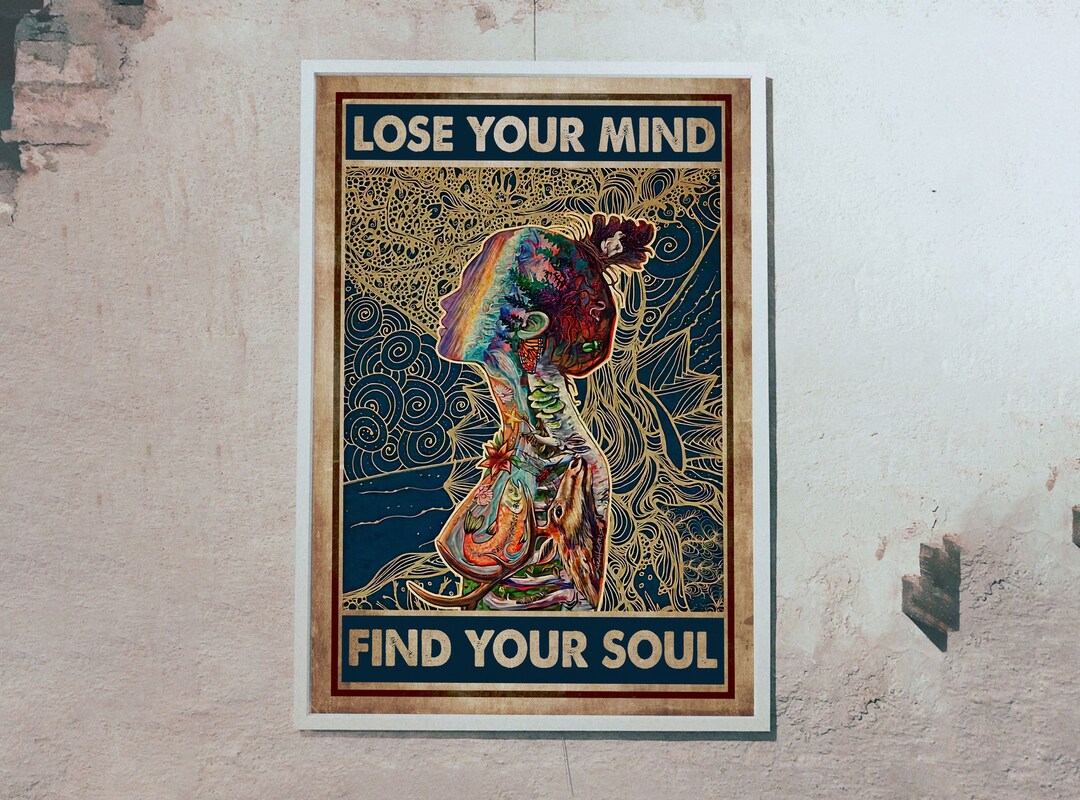 Lose Your Mind Find Your Soul Wandkunst, Yoga Poster, Yoga Print, Vintage Yoga Poster, Yoga ...