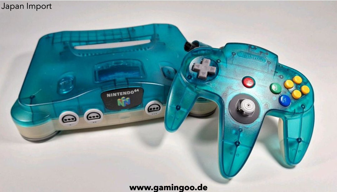 Refurbished Original Nintendo 64 Console Turquoise White Transparent ...