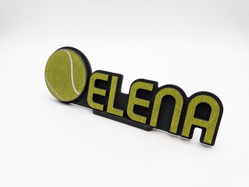 Custom Desktop Nameplate With Tennis Ball Theme, Personalized Plaque ...