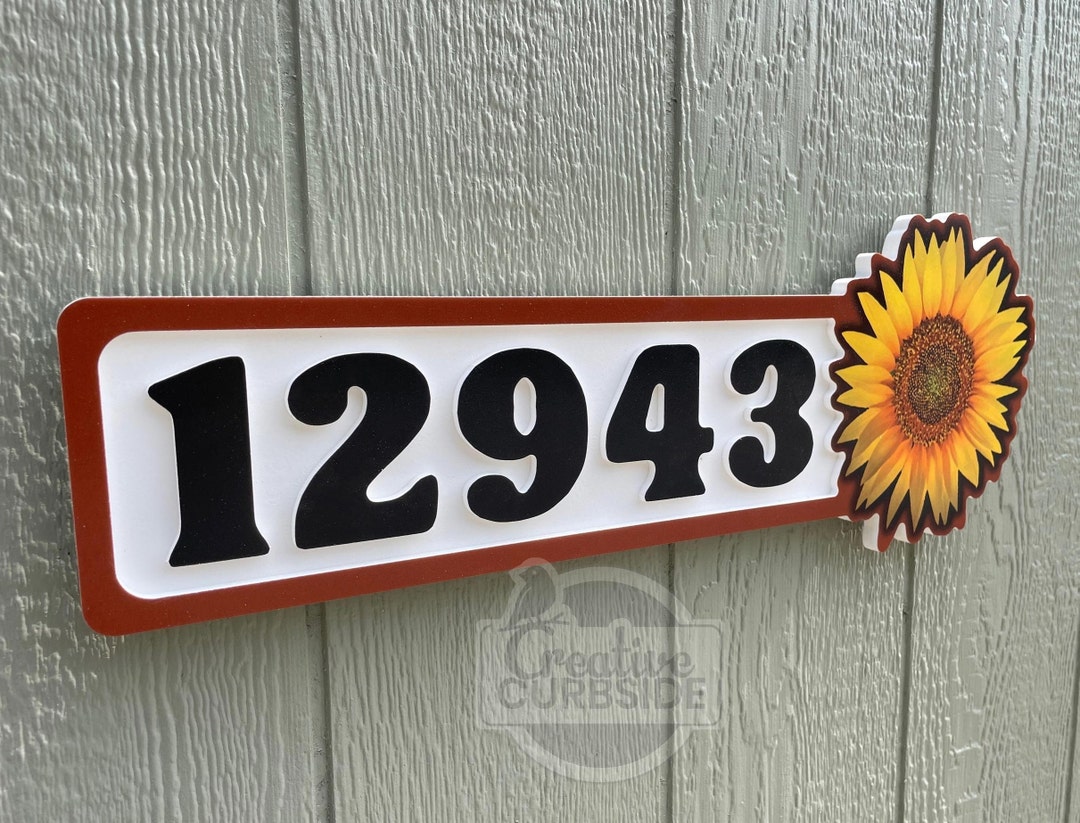 Sunflower Address Sign Sunflower Address Sign for House - Etsy