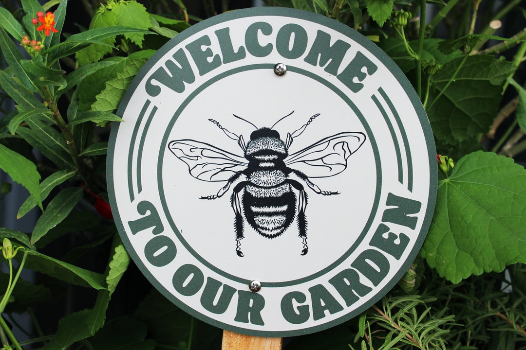 Bee Garden Sign | Welcome Garden Sign | Victory Garden - Etsy