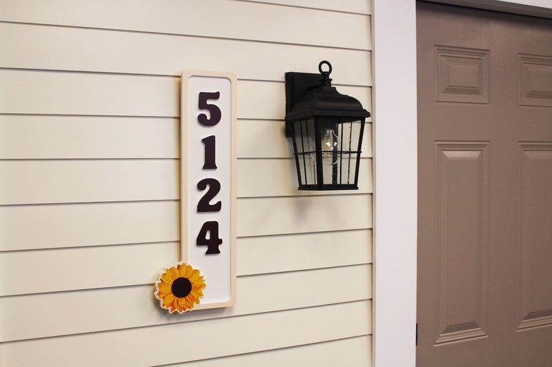 Sunflower Address Sign, Sunflower Address Sign for House, House Numbers ...