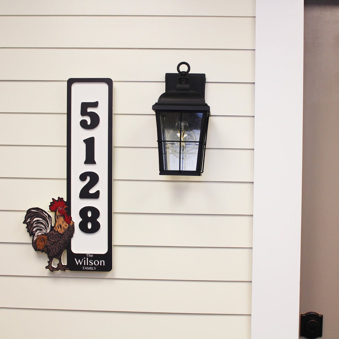 Rooster Address Sign Sign for House • Personalized Chicken Address ...