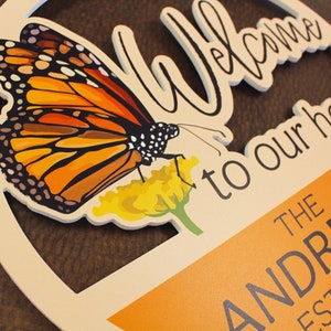 Monarch Butterfly Wreath | Welcome Door Hanger for Porch | Front Door ...