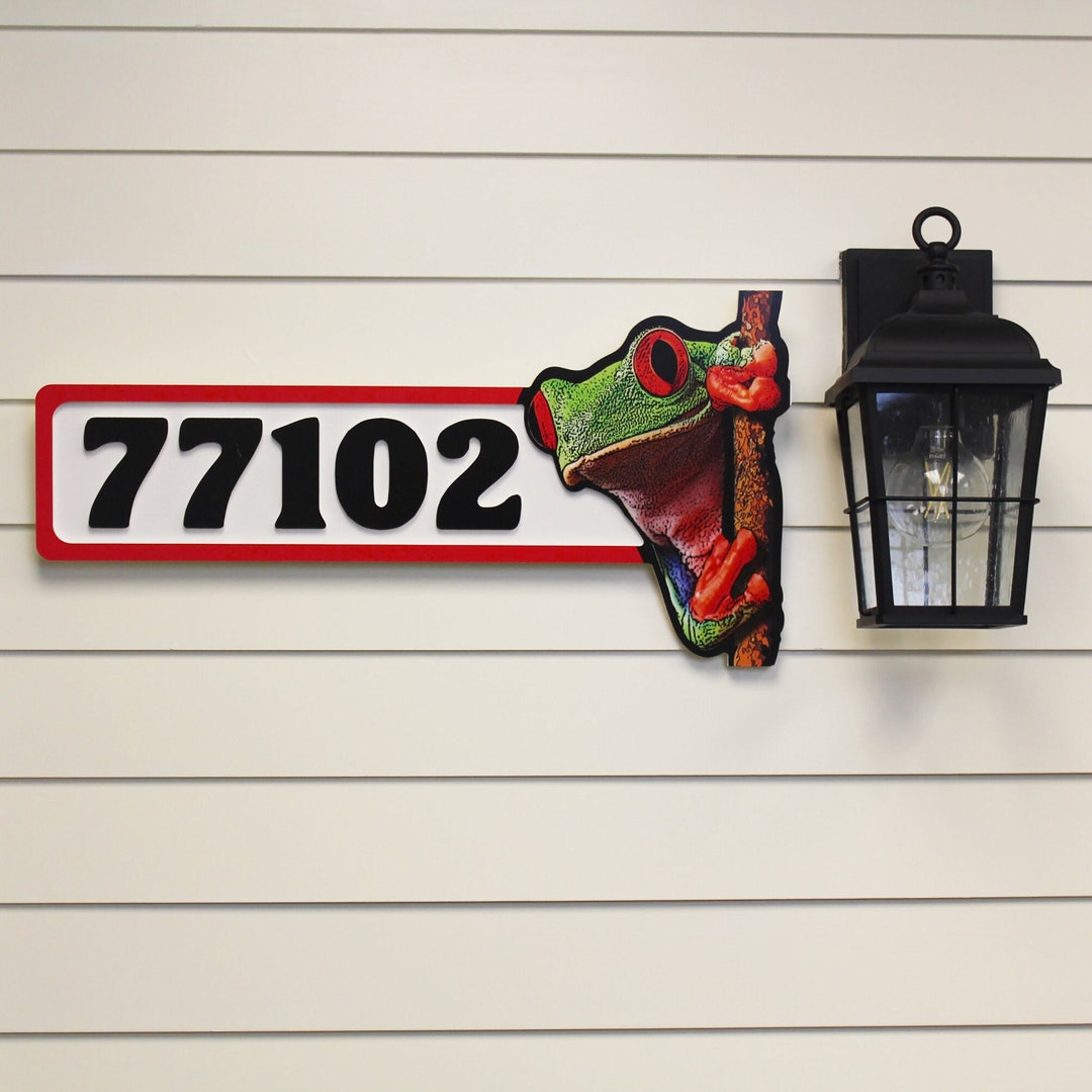 Red Eyed Tree Frog Address Sign for House Street Numbers - Etsy