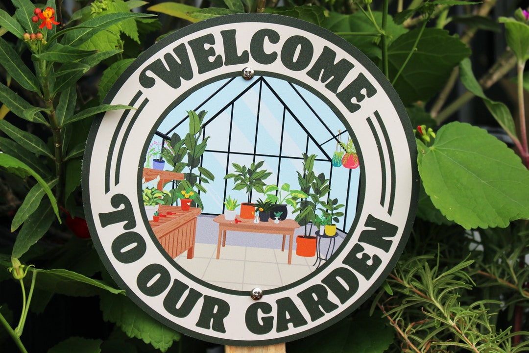 Greenhouse Garden Sign | Welcome Garden Sign | Victory Garden - Etsy