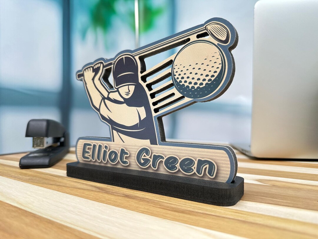 Personalized Golf Desk Name Plate: Custom Golf Swing Plaque - Etsy