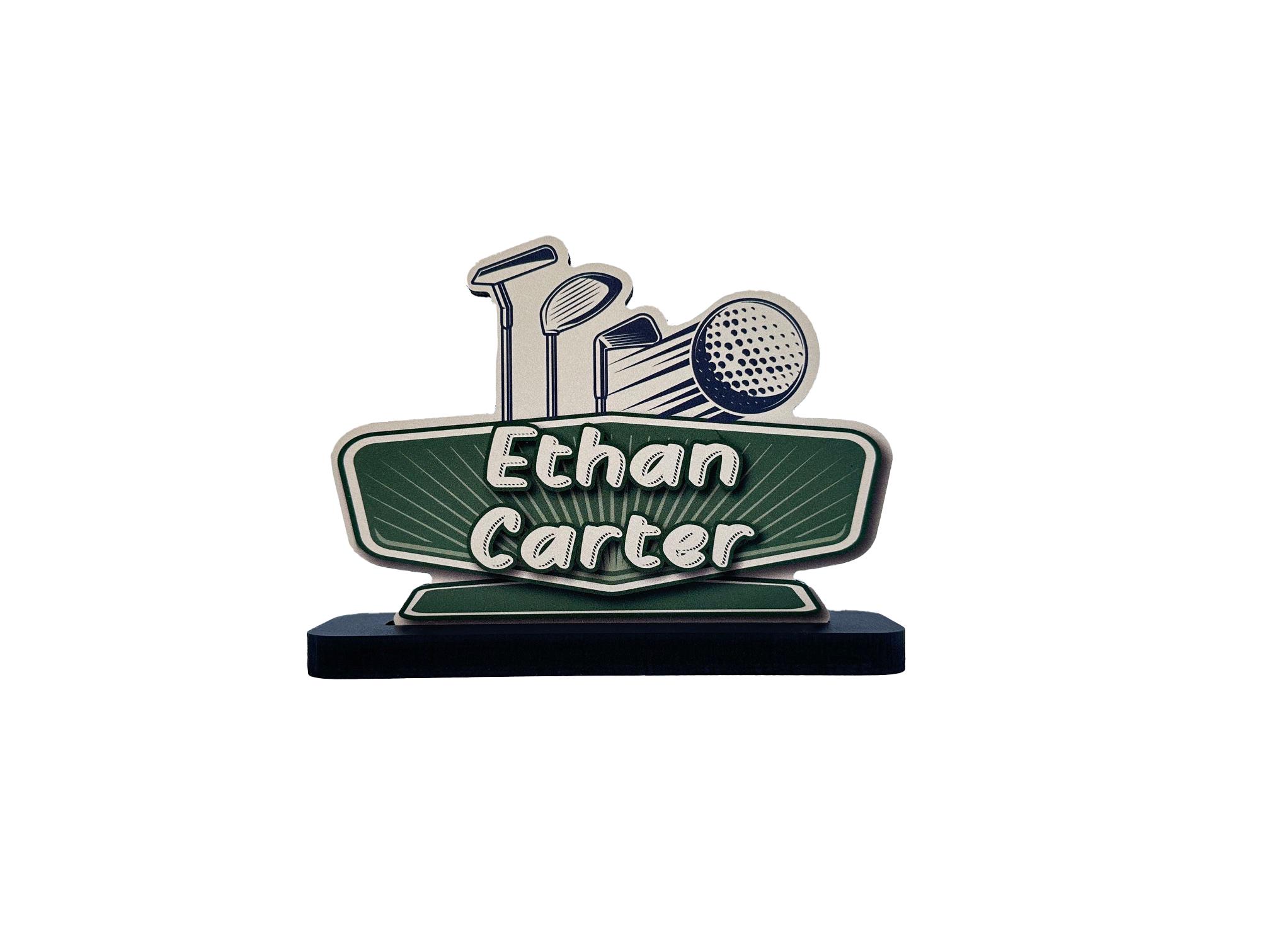 Personalized Golf Desk Name Plate: Golf Club Office Decor - Etsy