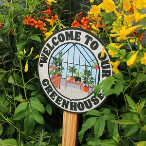Greenhouse Garden Sign | Welcome Garden Sign | Victory Garden - Etsy
