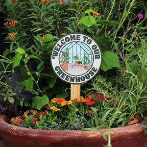 Greenhouse Garden Sign | Welcome Garden Sign | Victory Garden - Etsy