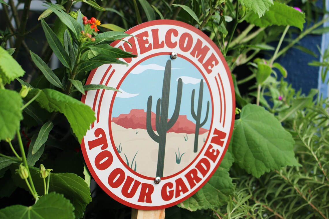 Desert Garden Sign | Welcome Garden Sign | Victory Garden - Etsy