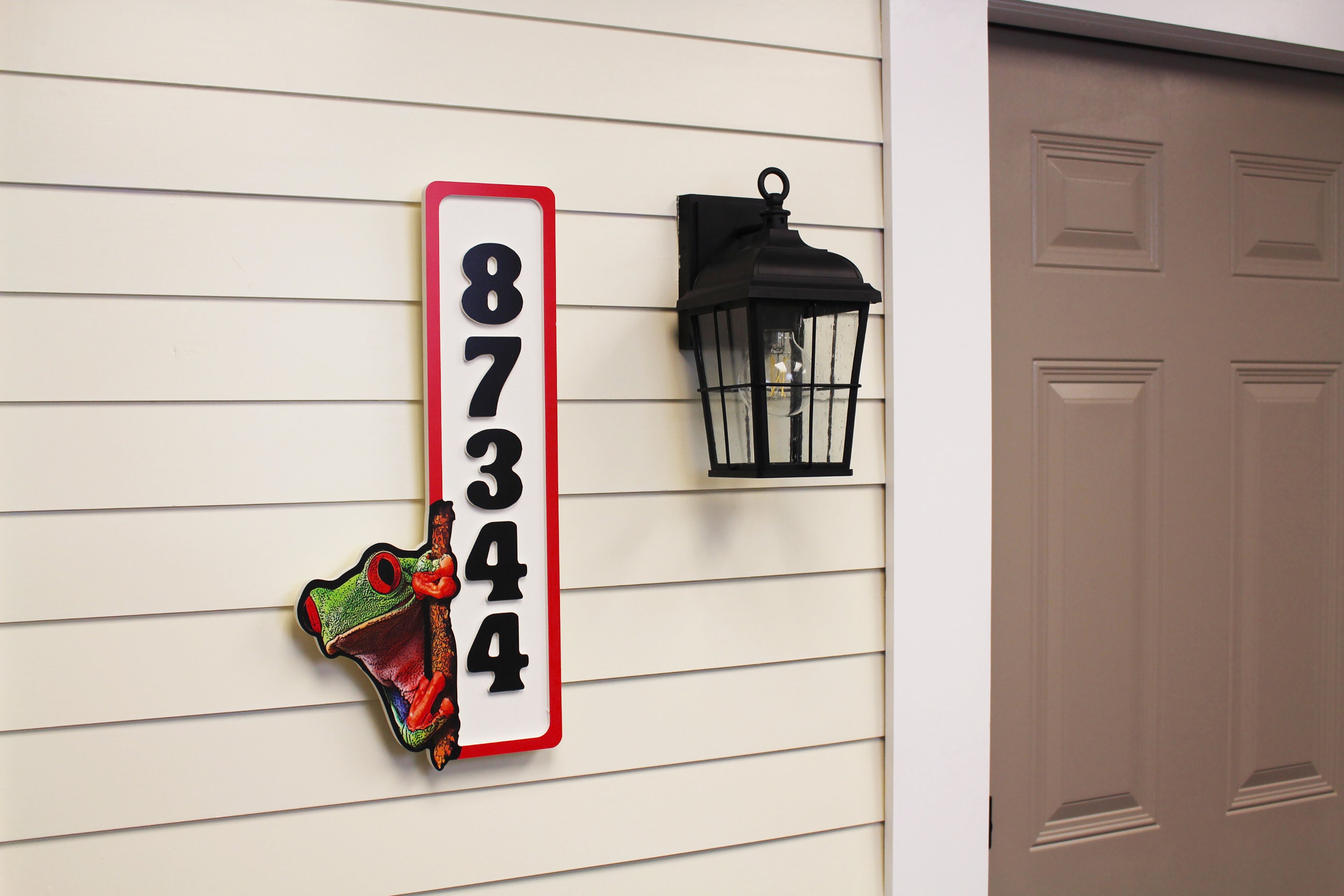 Red Eyed Tree Frog Address Sign for House Street Numbers Plaque ...