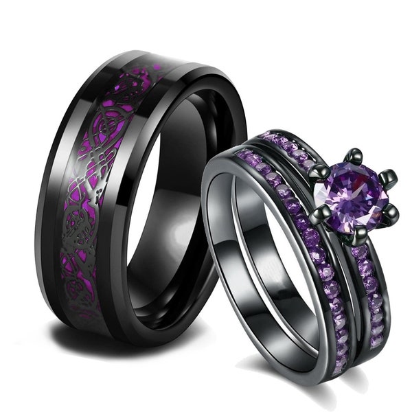 Purple Wedding Ring - Etsy