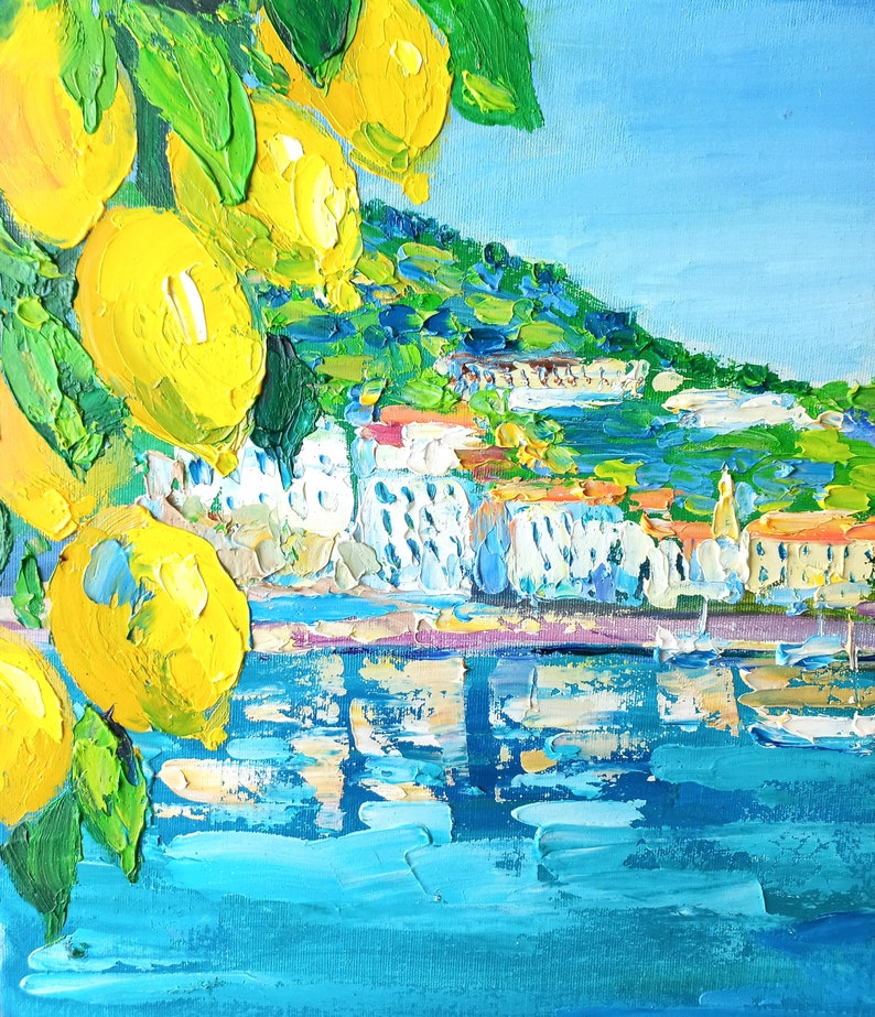Positano Painting Canvas Original Art Italy Lemon Wall Art - Etsy