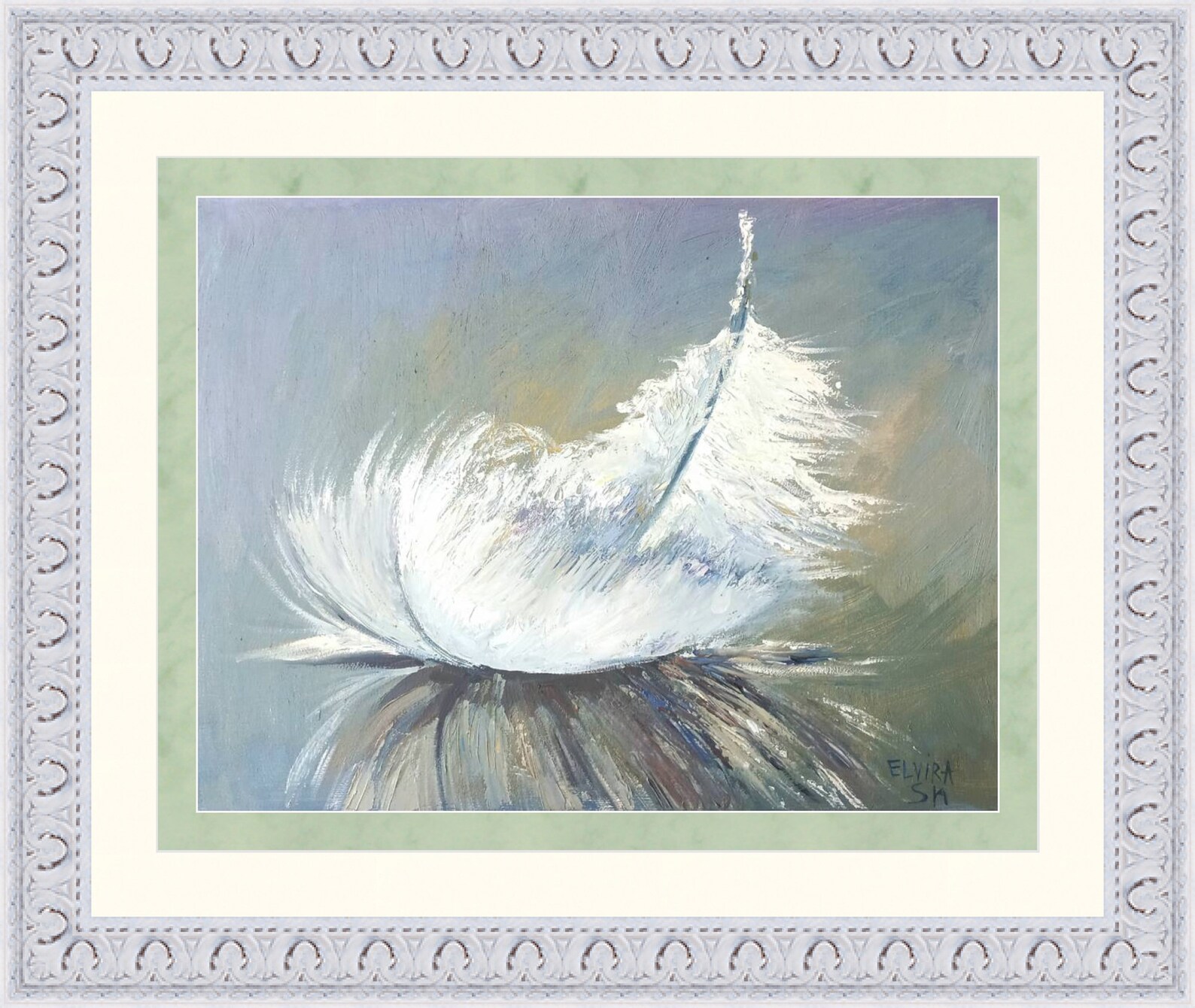 Feather Painting Bird Original Art Canvas Original Painting 16/12 ...