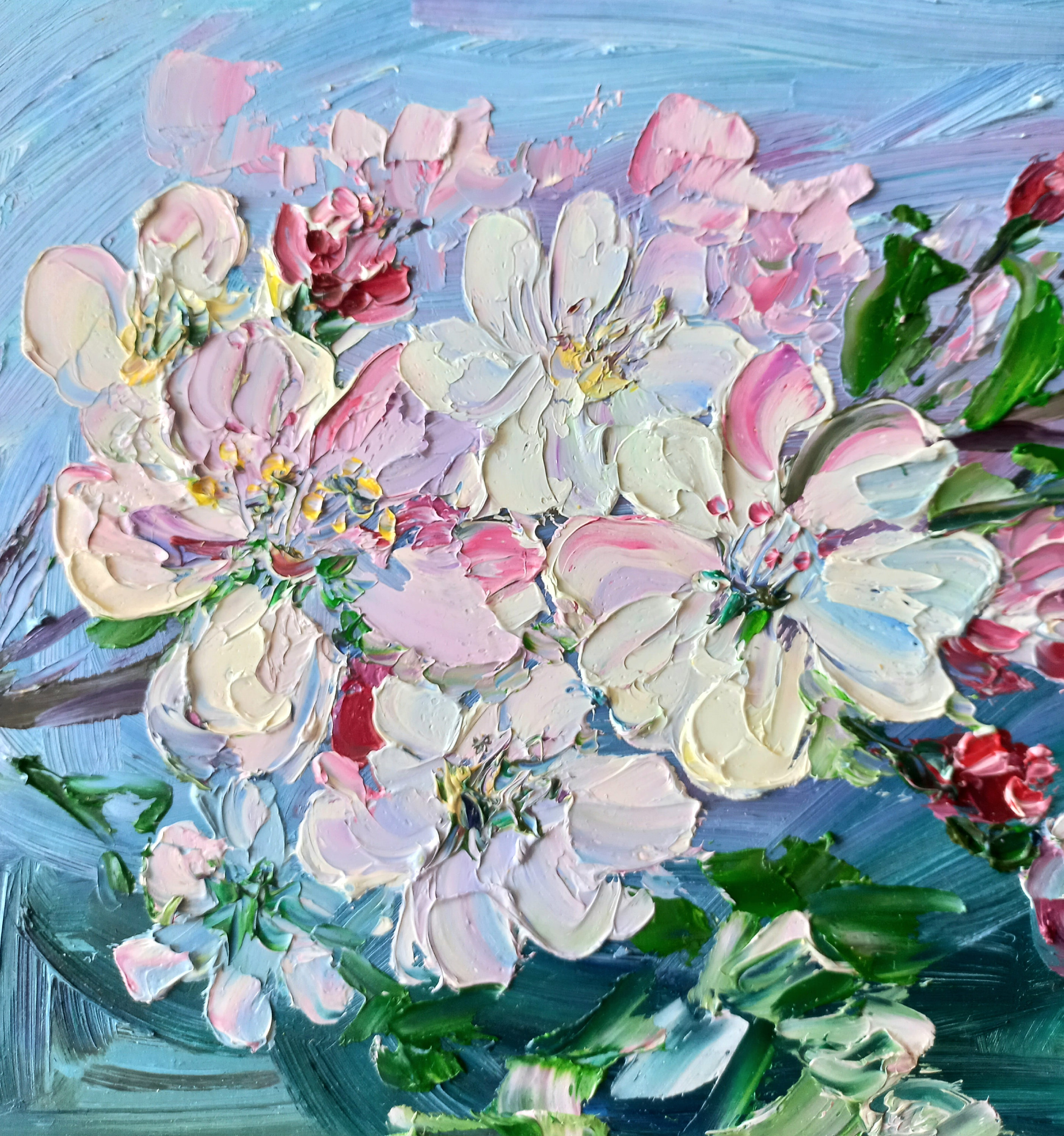 Apple Tree Painting Original Art Blooming Tree Painting - Etsy