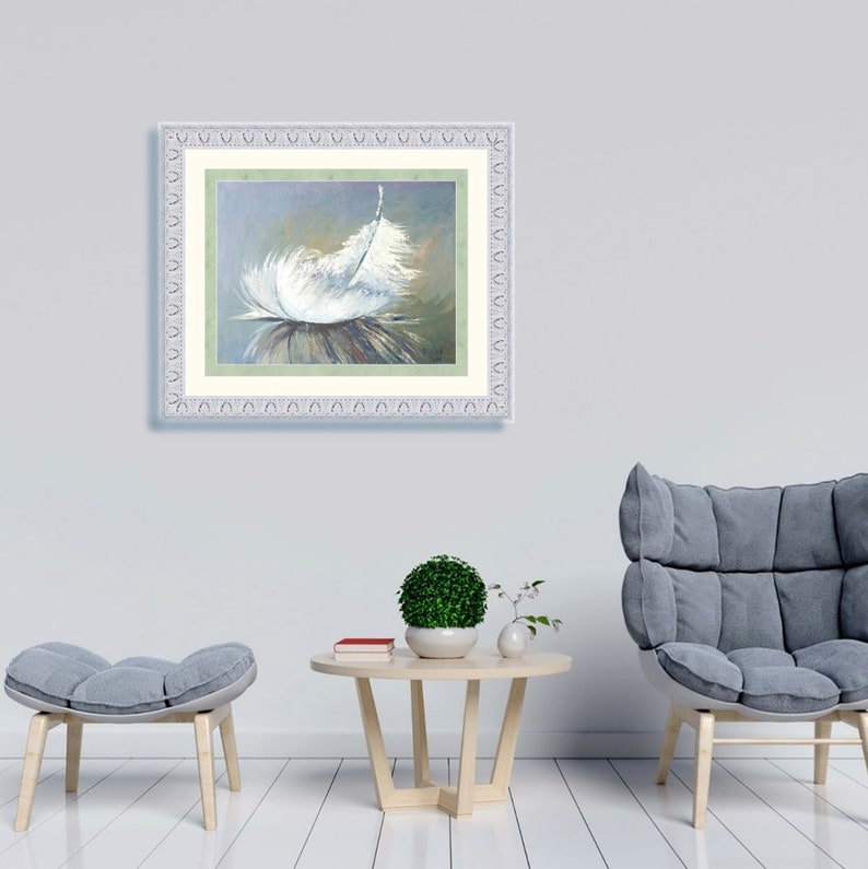 Feather Painting Bird Original Art Canvas Original Painting 16/12 ...