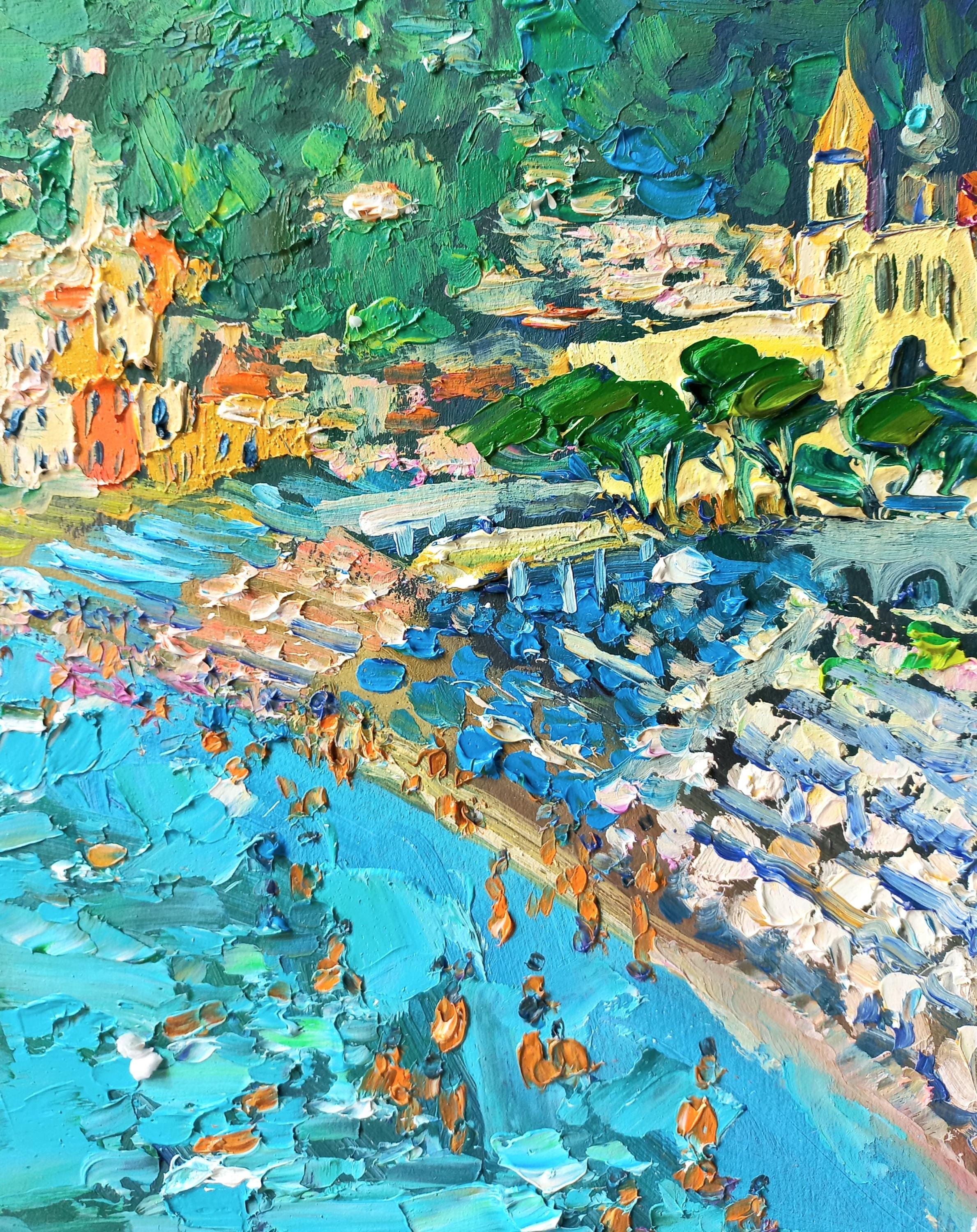 Italy Beach Painting Original Art Amalfi Coast Wall Art Beach Painting ...