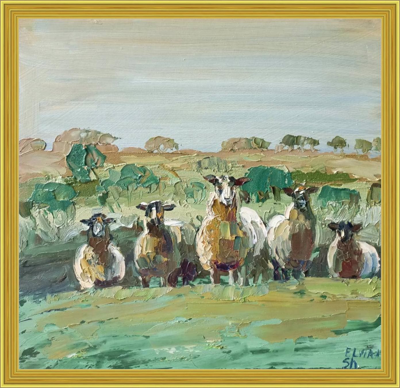 Ireland Painting Sheep Original Art Lamb Painting Irish Farm Painting ...