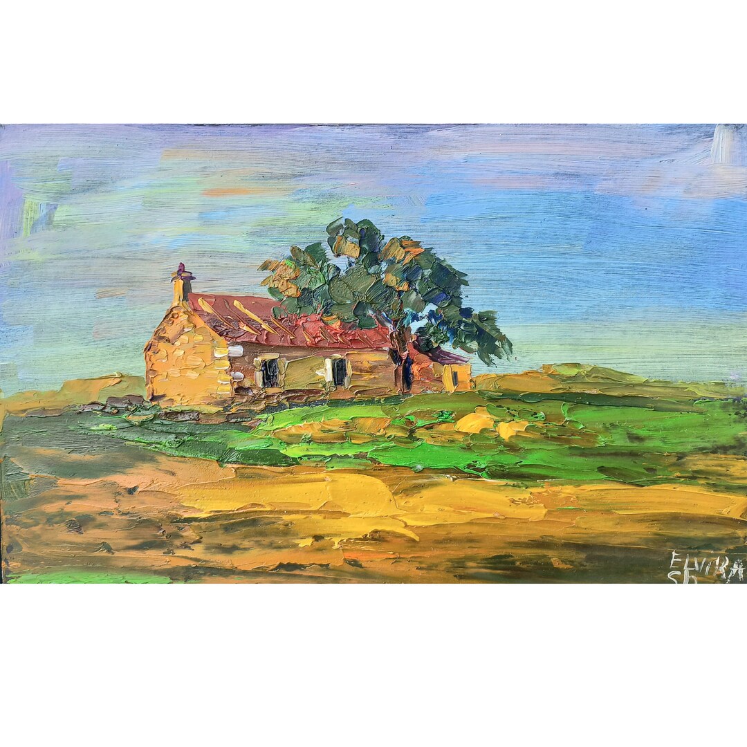 Ireland Painting Irish Original Art Field Landscape Wall Art 8/12 ...