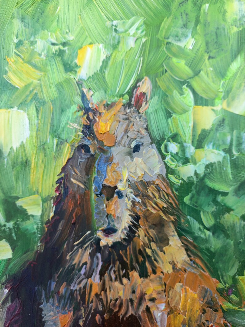 Capybara Painting Original Art Safari Nursey Art Animal Wall Art 8/12 ...