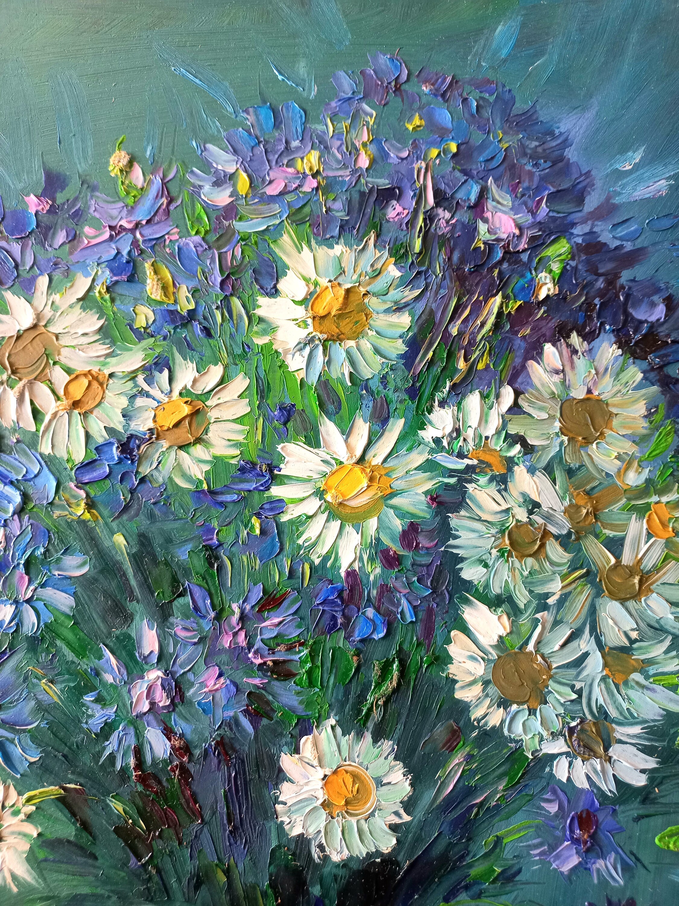 Daises Flowers Painting Original Art Floral Original Art Daisy Painting ...