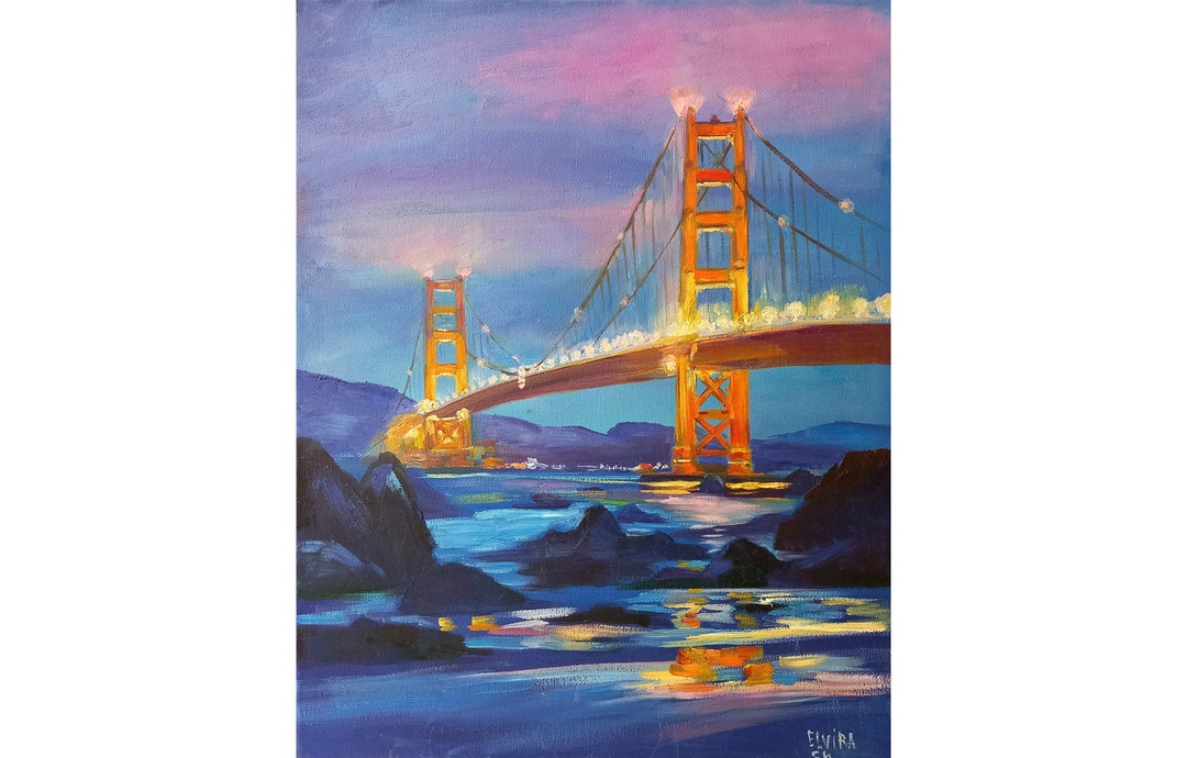 San Francisco Bright Painting Canvas Original Art Cityscape Painting ...