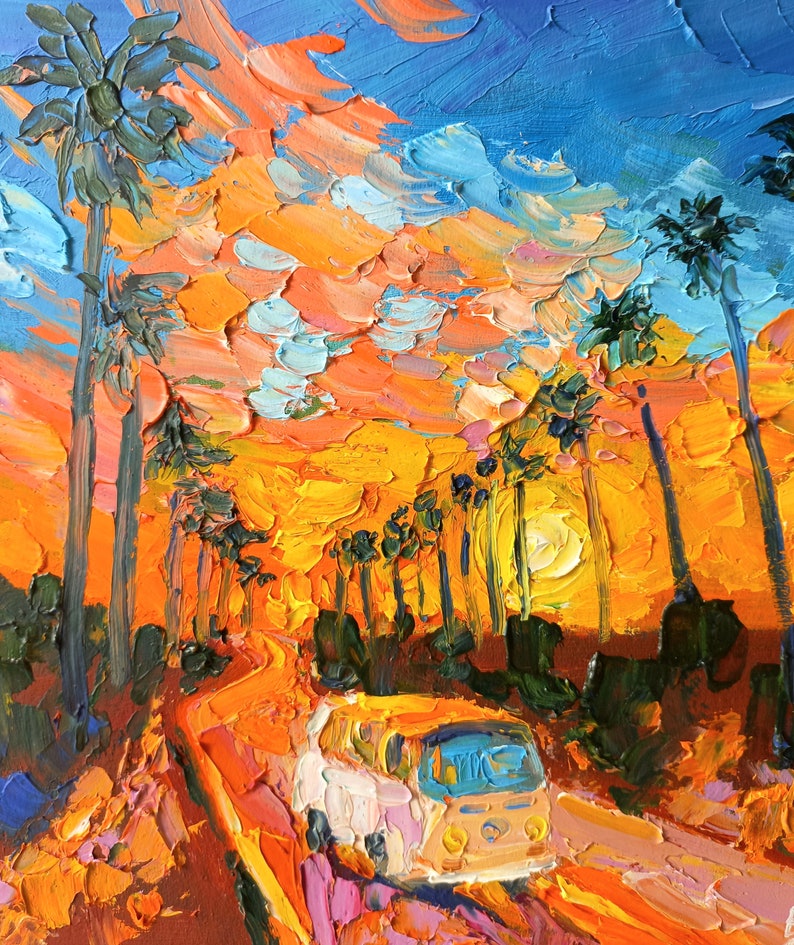 Miami Beach Painting Original Art Florida Painting Palm Tree Painting ...