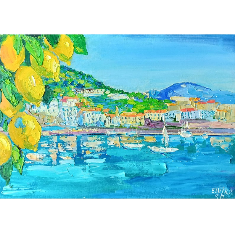 Positano Painting Canvas Original Art Italy Lemon Wall Art - Etsy