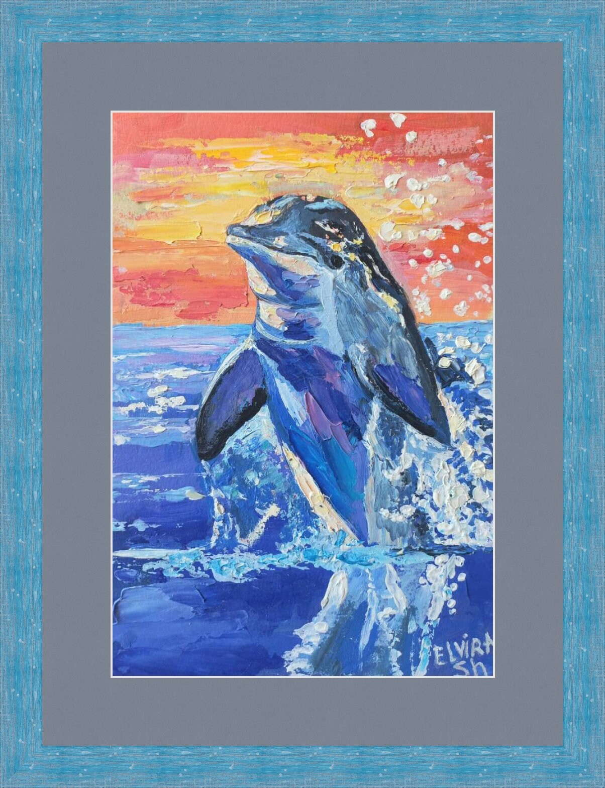 Original Dolphin Oil Painting: Wildlife Animal Art (8x12 Inches) - Etsy