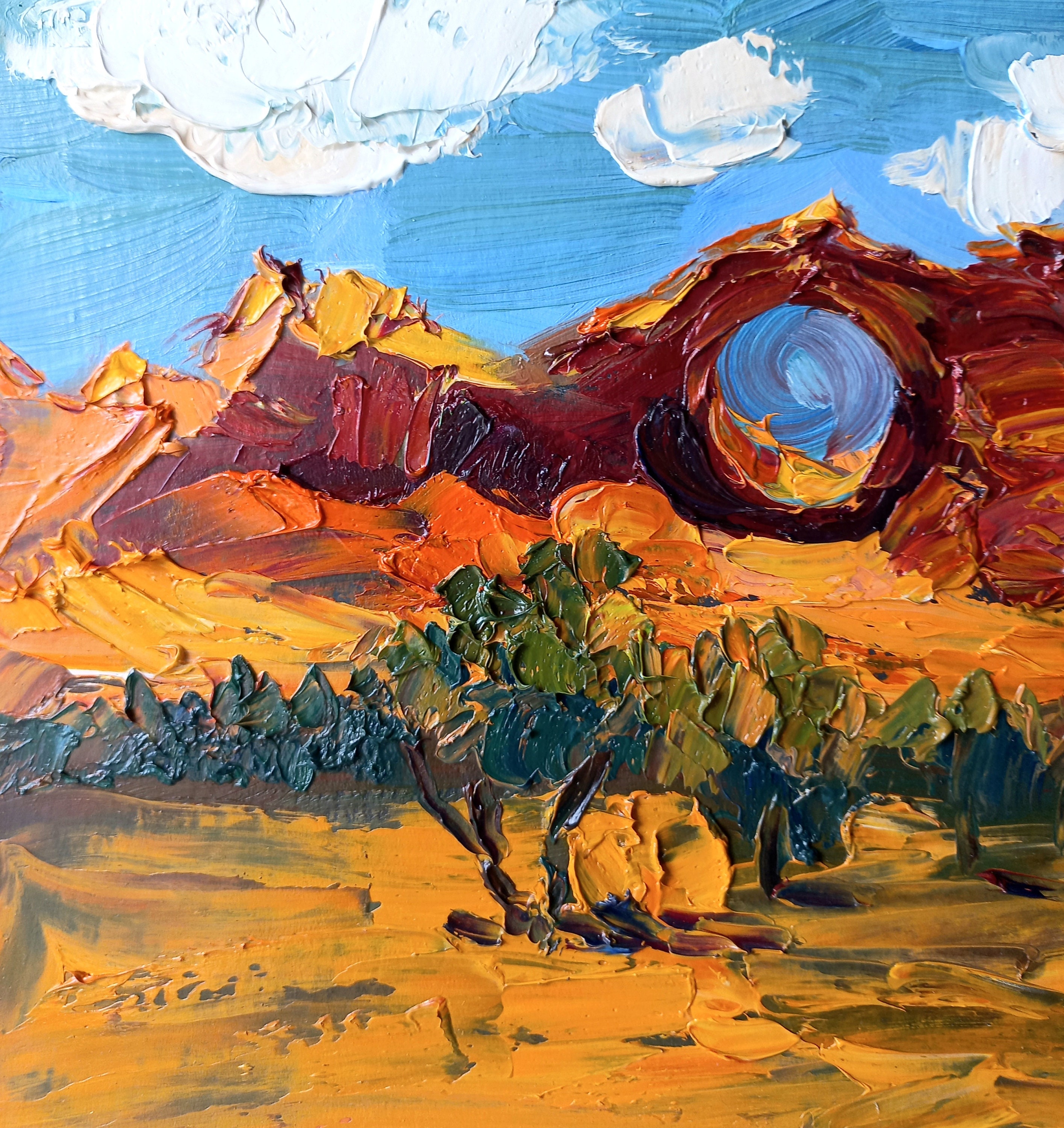 Window Rock Arches Arizona Painting Original Art Small Artwork Desert ...