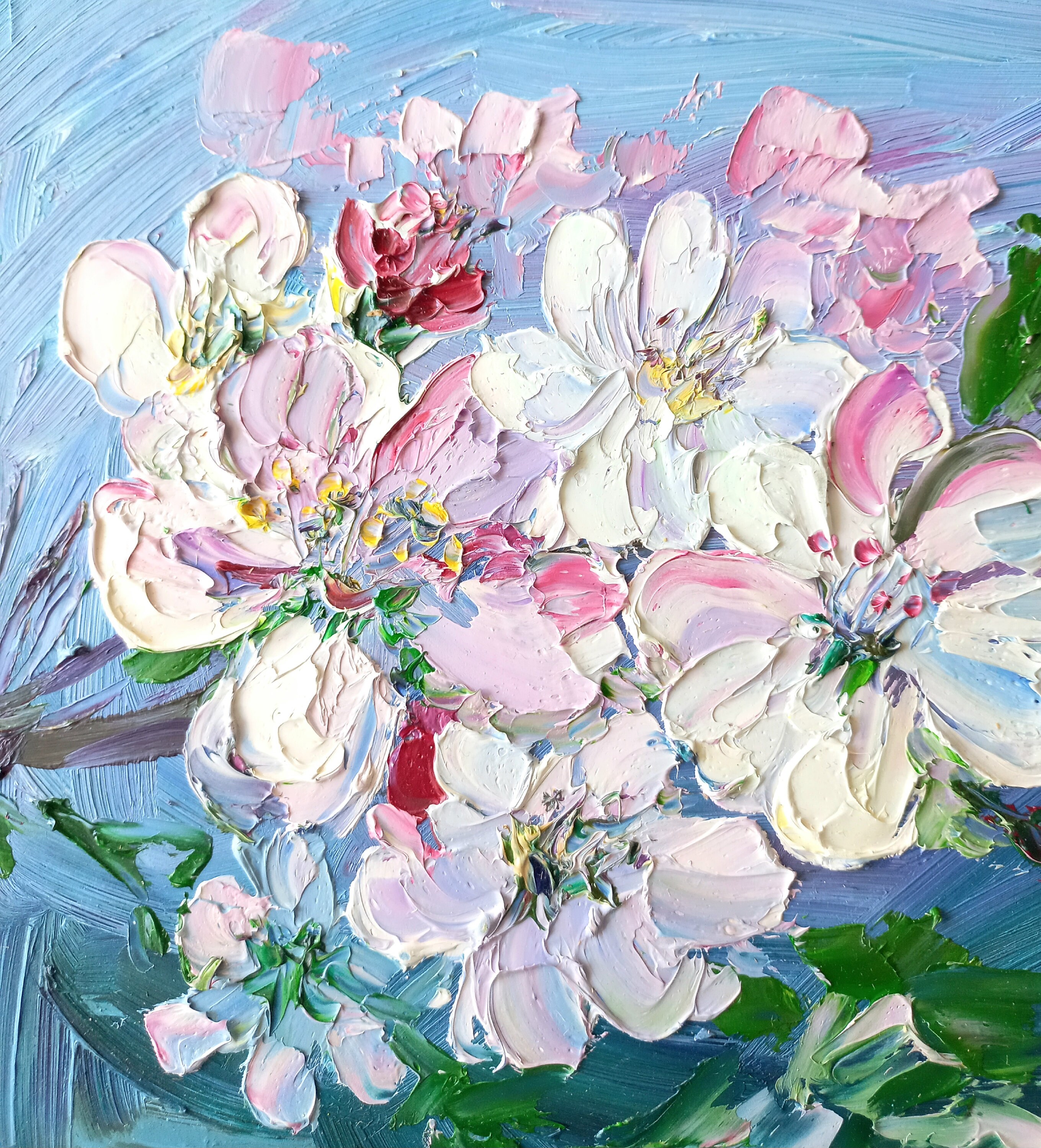 Apple Tree Painting Original Art Blooming Tree Painting - Etsy