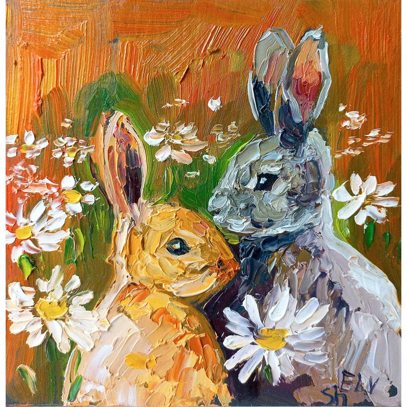 Rabbit Painting - Etsy