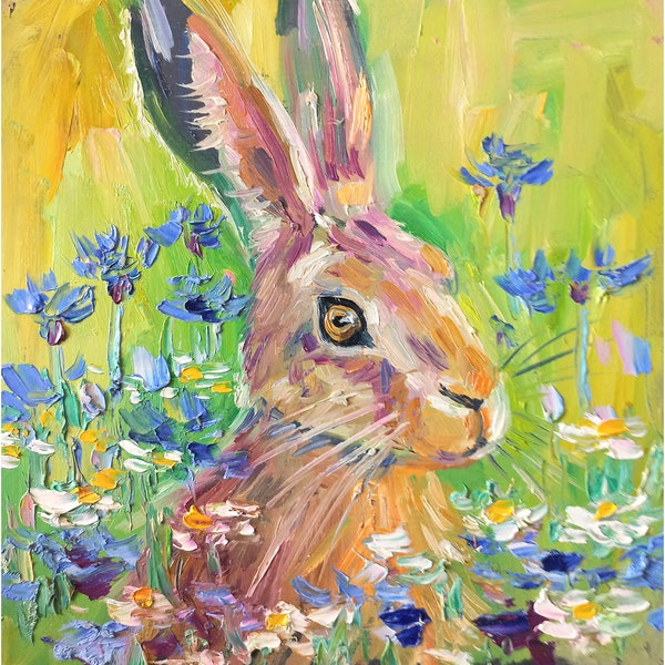 Rabbit Painting - Etsy