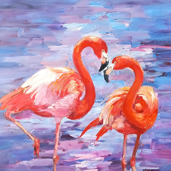 Flamingo Painting - Etsy