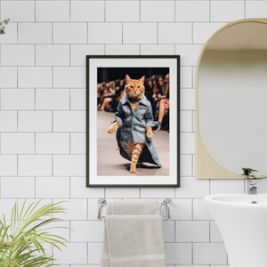 Catwalk Poster, Fashion Cats, Cat Clothes, Digital Printable Cats ...