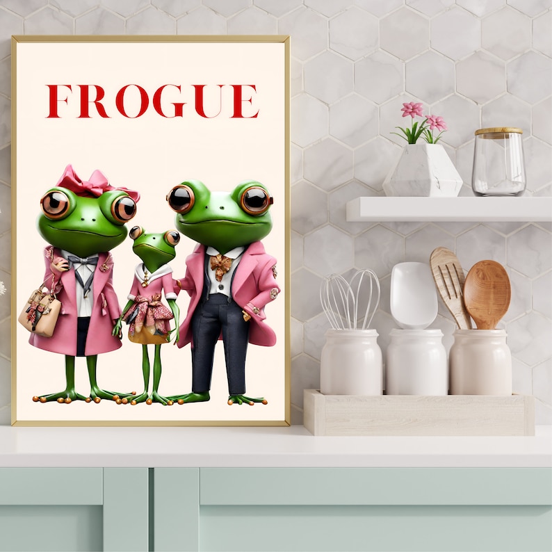 Fashion Frogs Art Poster: Vogue Family Print (digital Printable) - Etsy