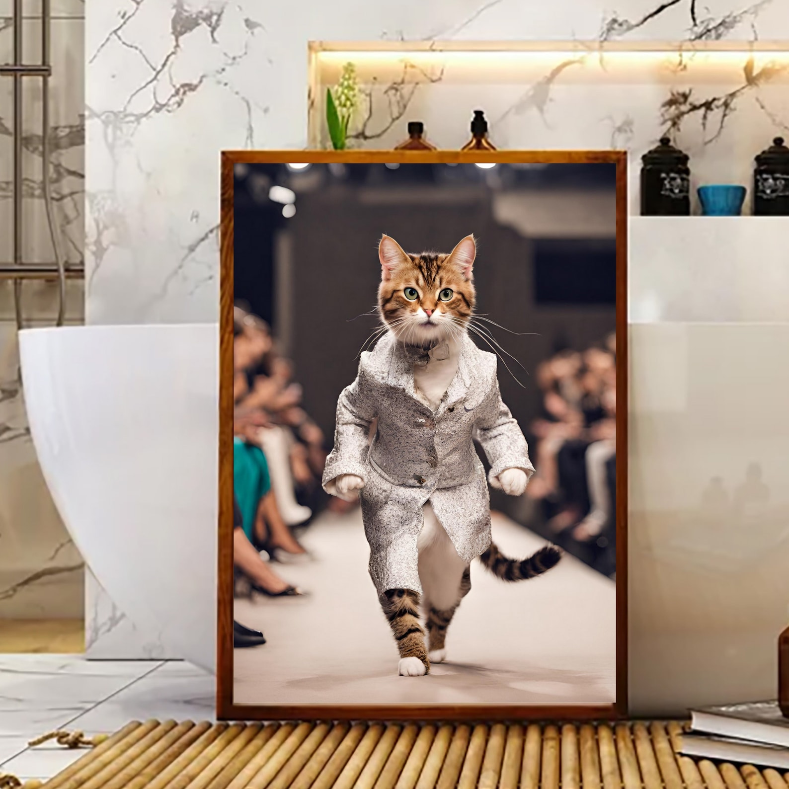 Catwalk Poster, Fashion Cats, Cat Clothes, Digital Printable Cats ...