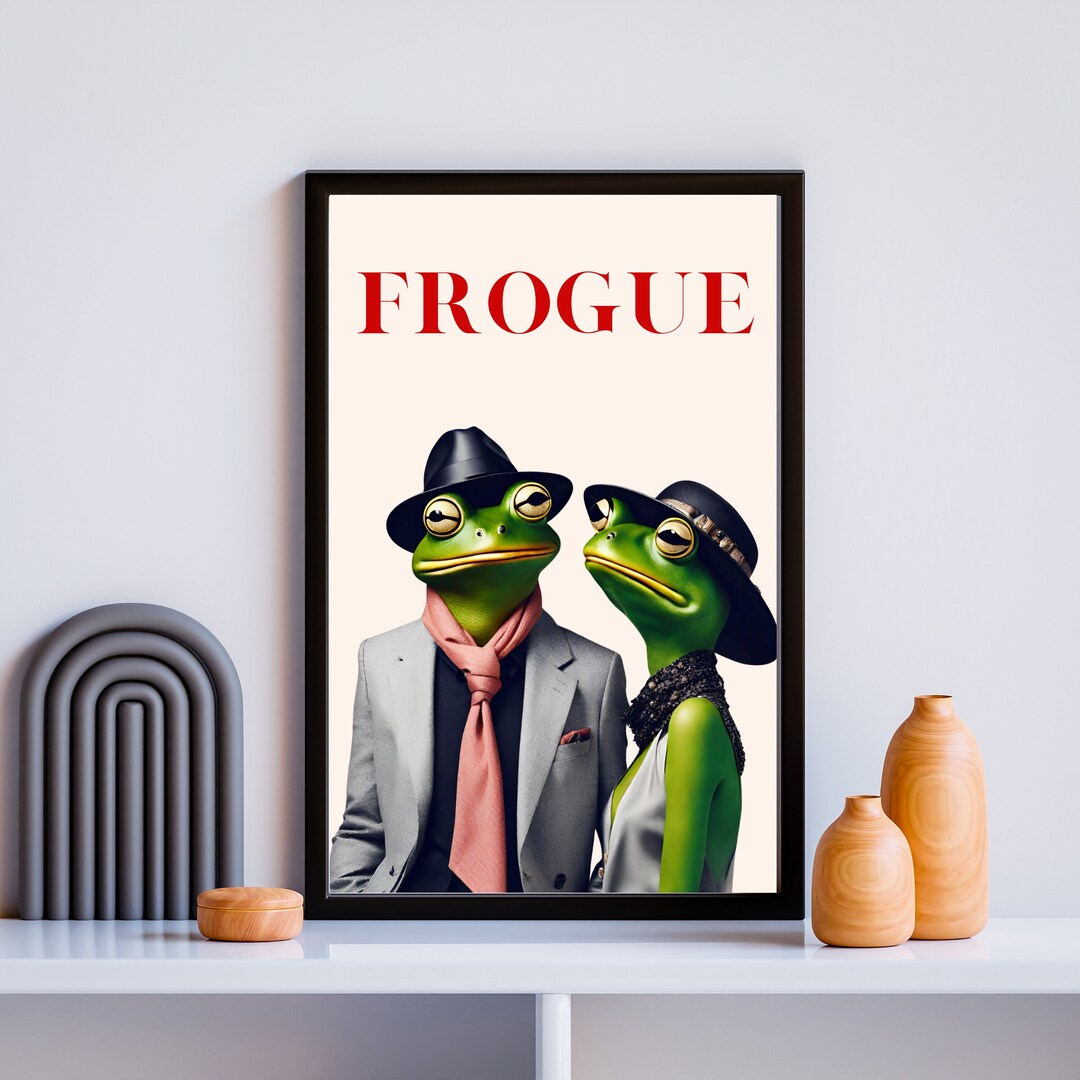 Fashion Frogs Art Poster: Vogue Magazine Cover (digital Printable) - Etsy