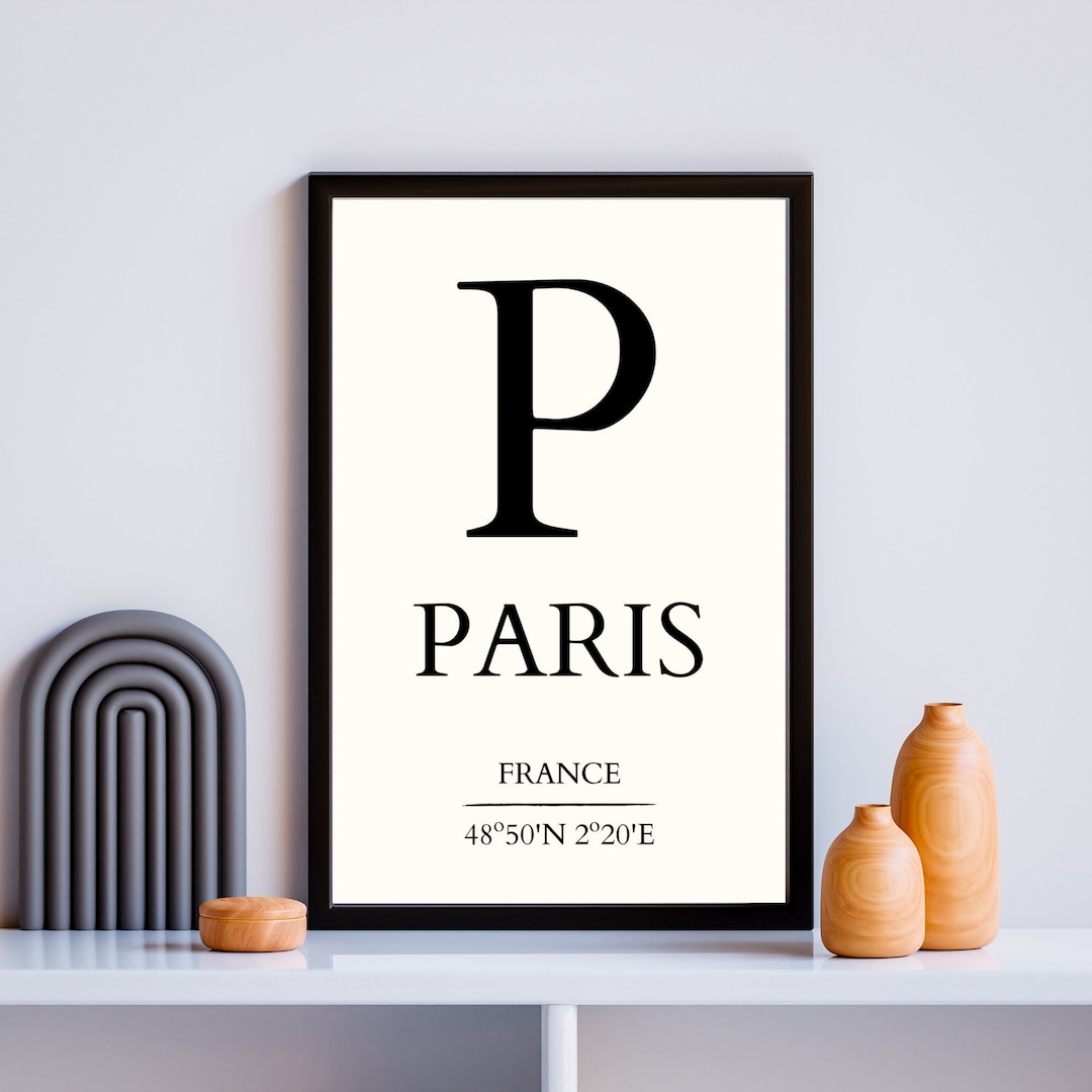 Paris France Poster, Printable Wall Art, Paris Coordinates Poster ...