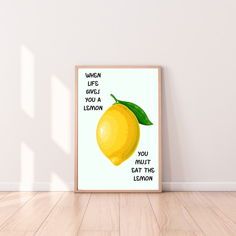 Motivational Wall Decor, When Life You Gives A Lemon Eat, Printable ...