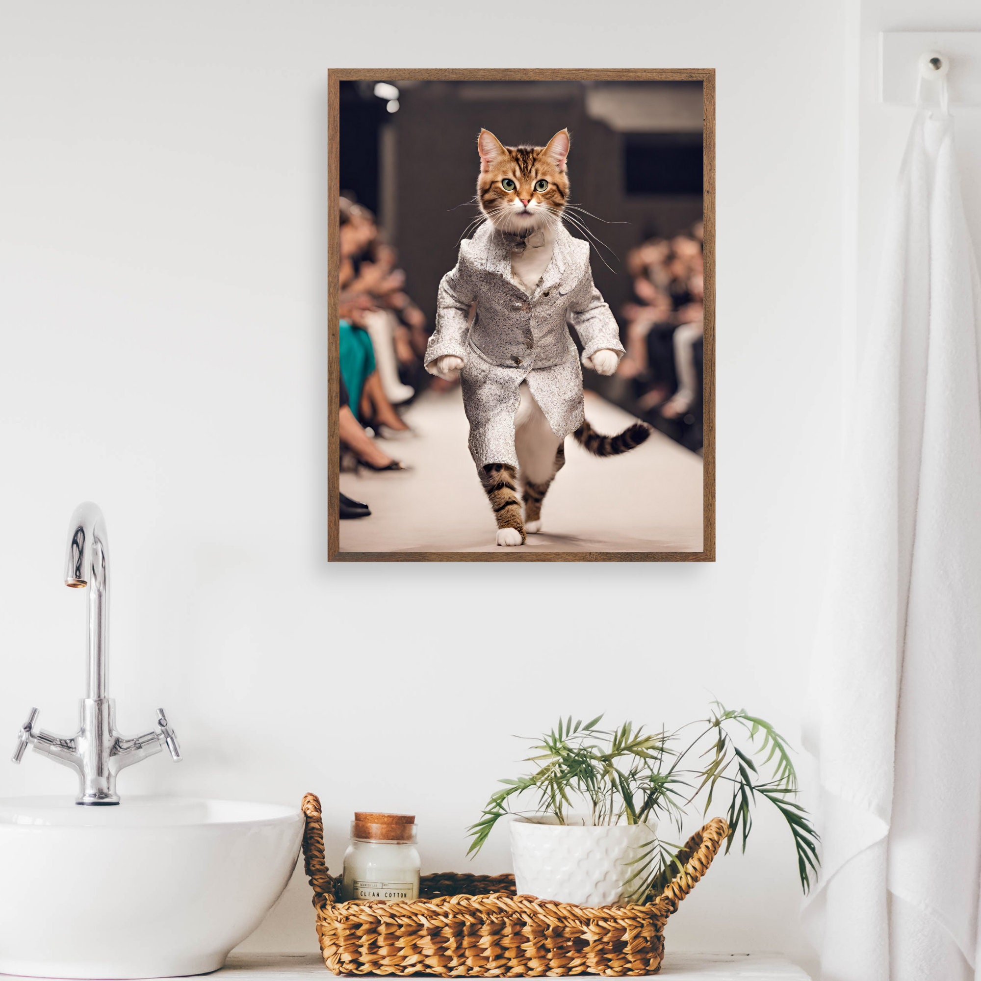 Catwalk Poster, Fashion Cats, Cat Clothes, Digital Printable Cats ...